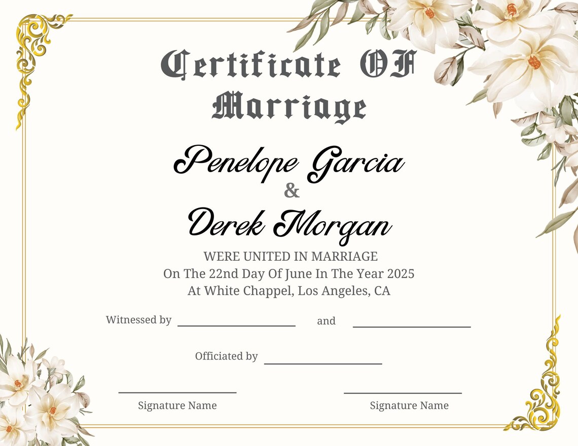 Editable Certificate of Marriage Template. Marriage License. - Etsy
