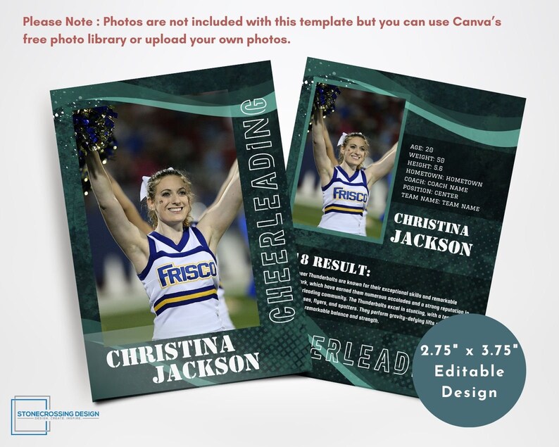 Cheerleading Trading Card Template | Trading Card Template | Canva ...