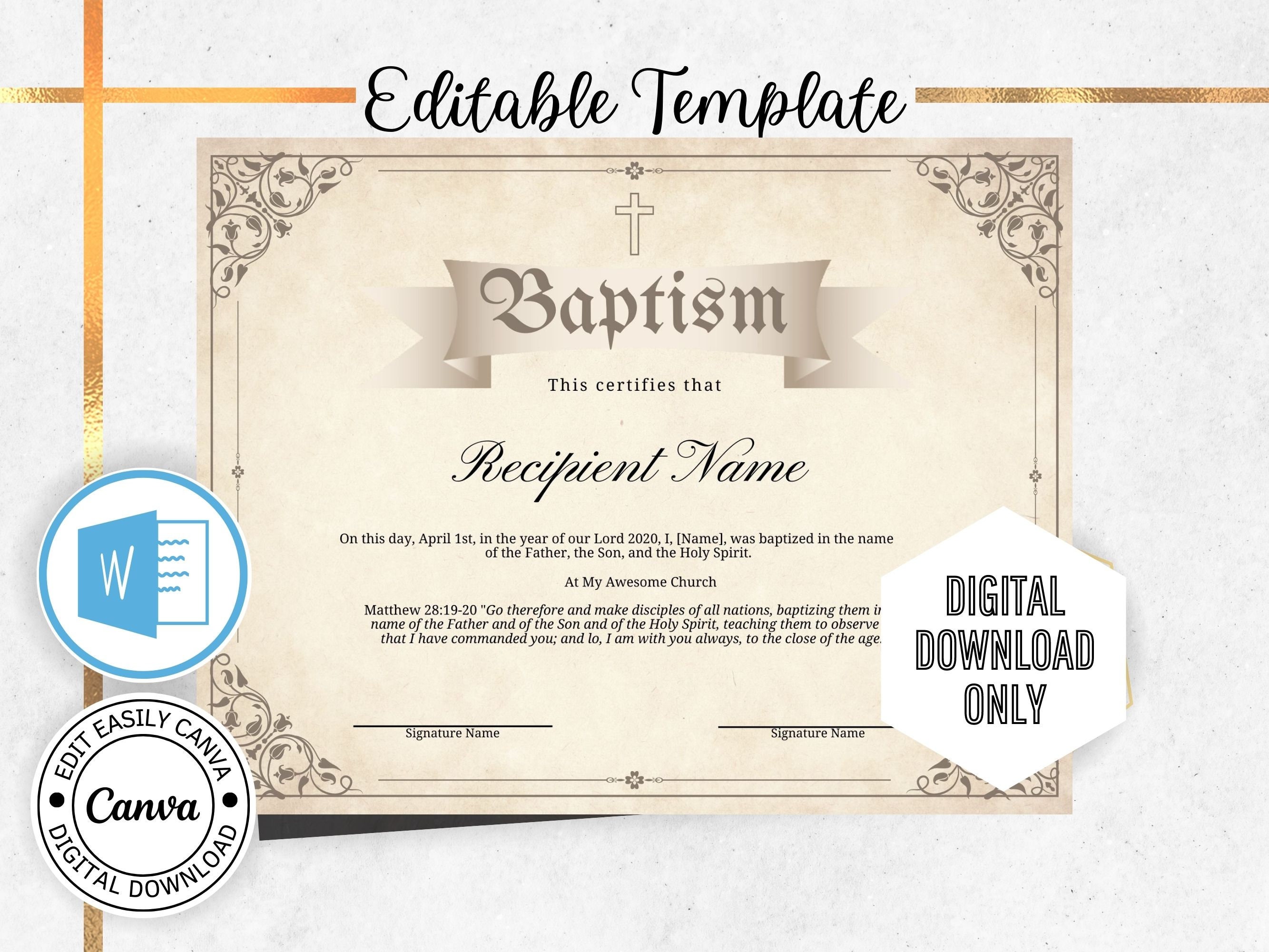 Editable Baby Dedication Template. Baptism. Child Dedication. - Etsy UK