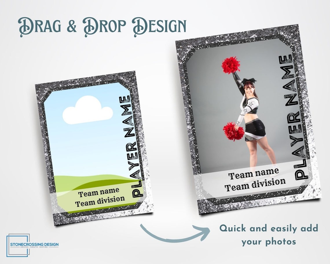 Cheerleading Trading Card Template Trading Card Template Canva Template ...