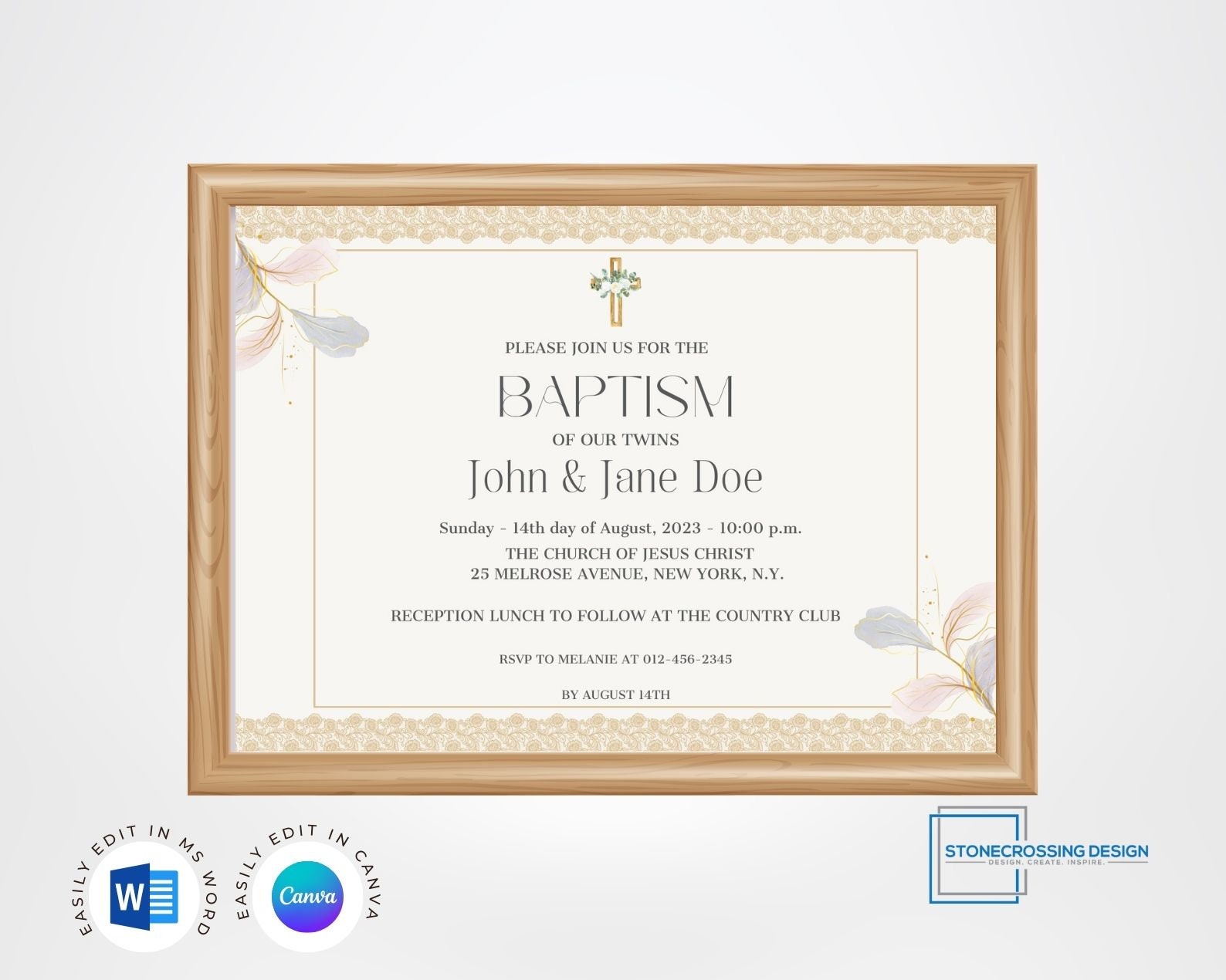 Editable Baby Dedication Template. Baptism. Printable Certificate ...