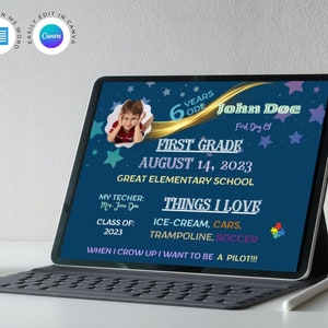 Editable First Day of School Template. School Certificate. Printable ...