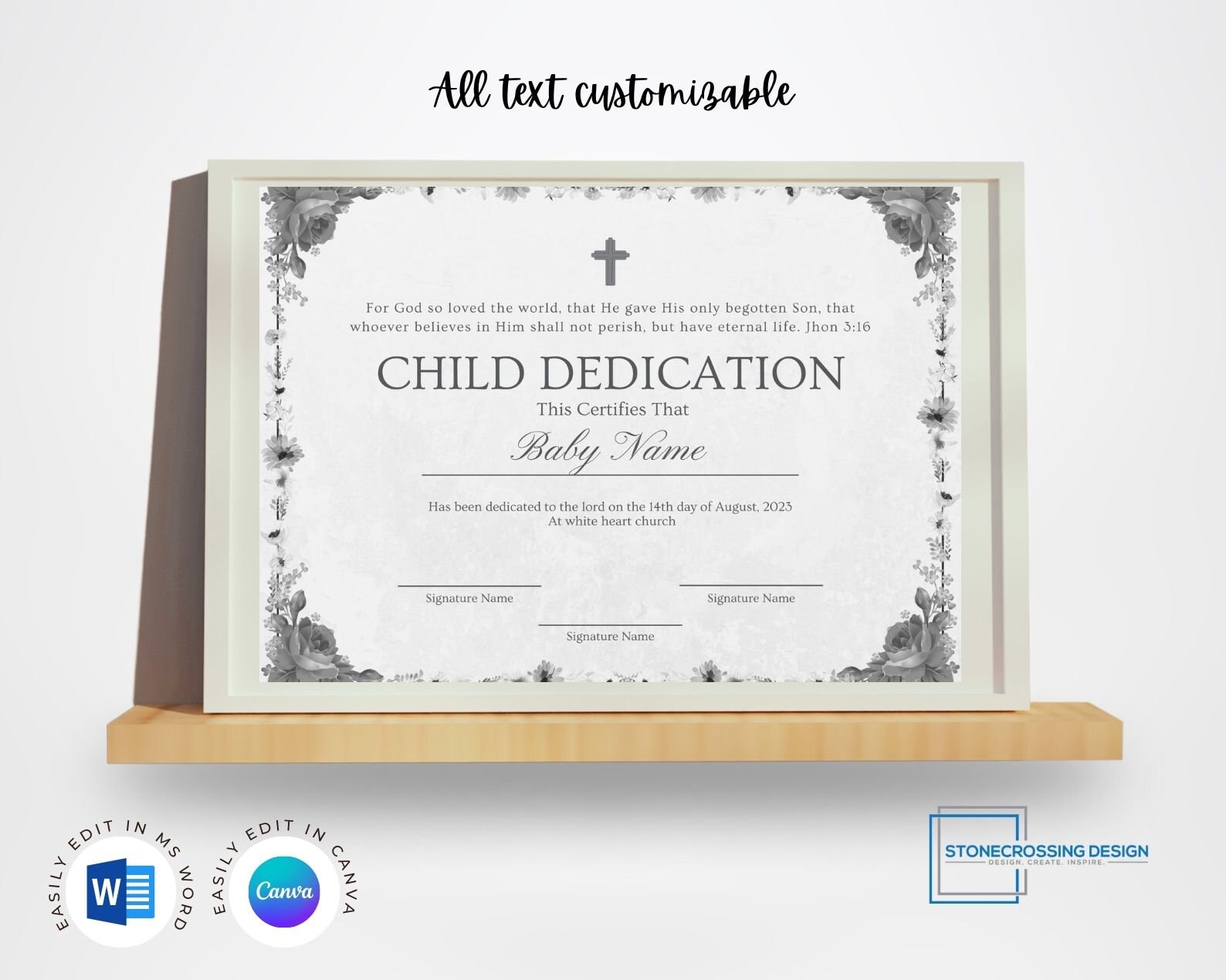 Editable Baby Dedication Template. Baptism. Child Dedication. - Etsy