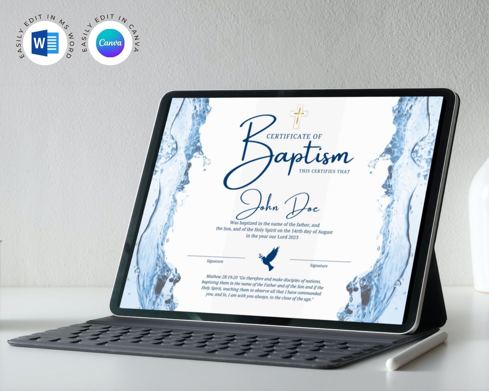 Editable Certificate of Baptism. Celebrating a Sacred Milestone ...