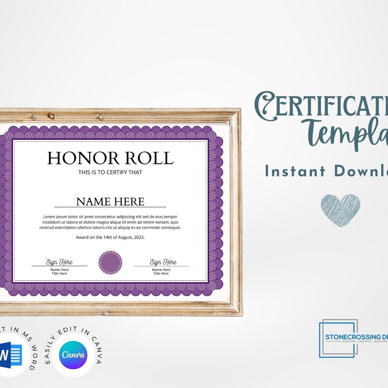 Certificate of Honor - Etsy