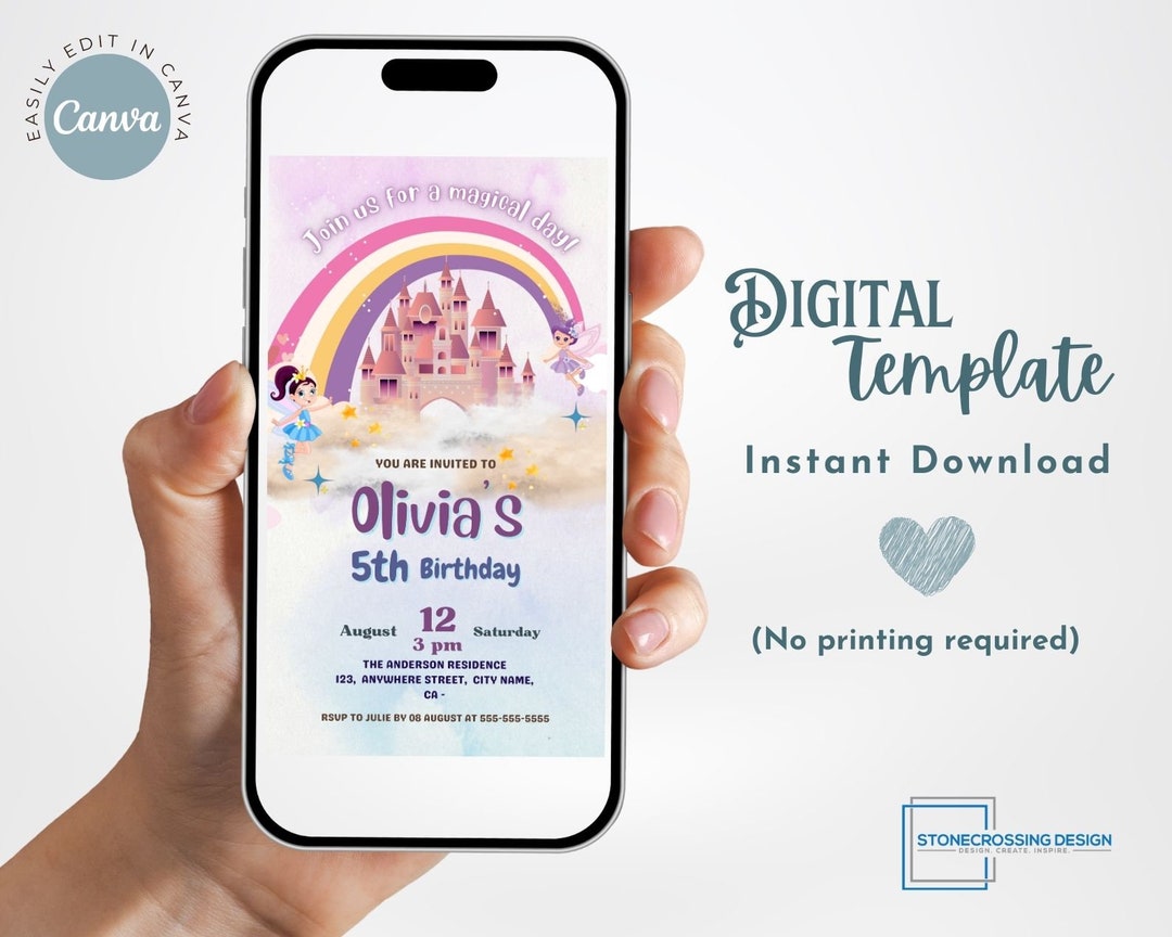 Digital Birthday Party Invitation, Electronic Birthday Party, Birthday ...