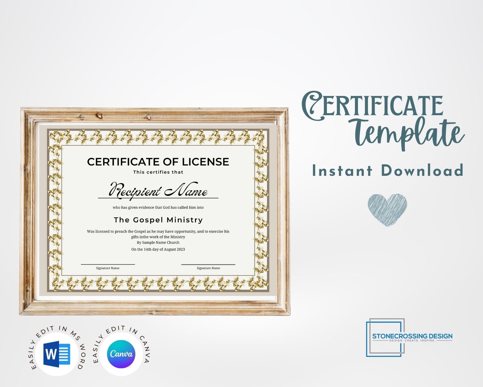 Certificate Of License Template