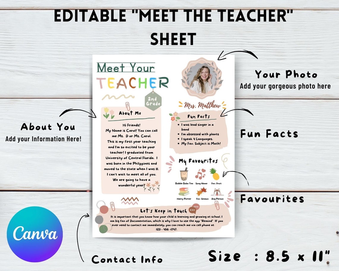 Editable Template for Meet the Teacher. Welcome Letter to School. First ...