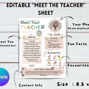 Editable Template for Meet the Teacher. Welcome Letter to School. First ...