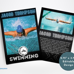 Boys Swimming Trading Card Template | Trading Card Template | Canva ...