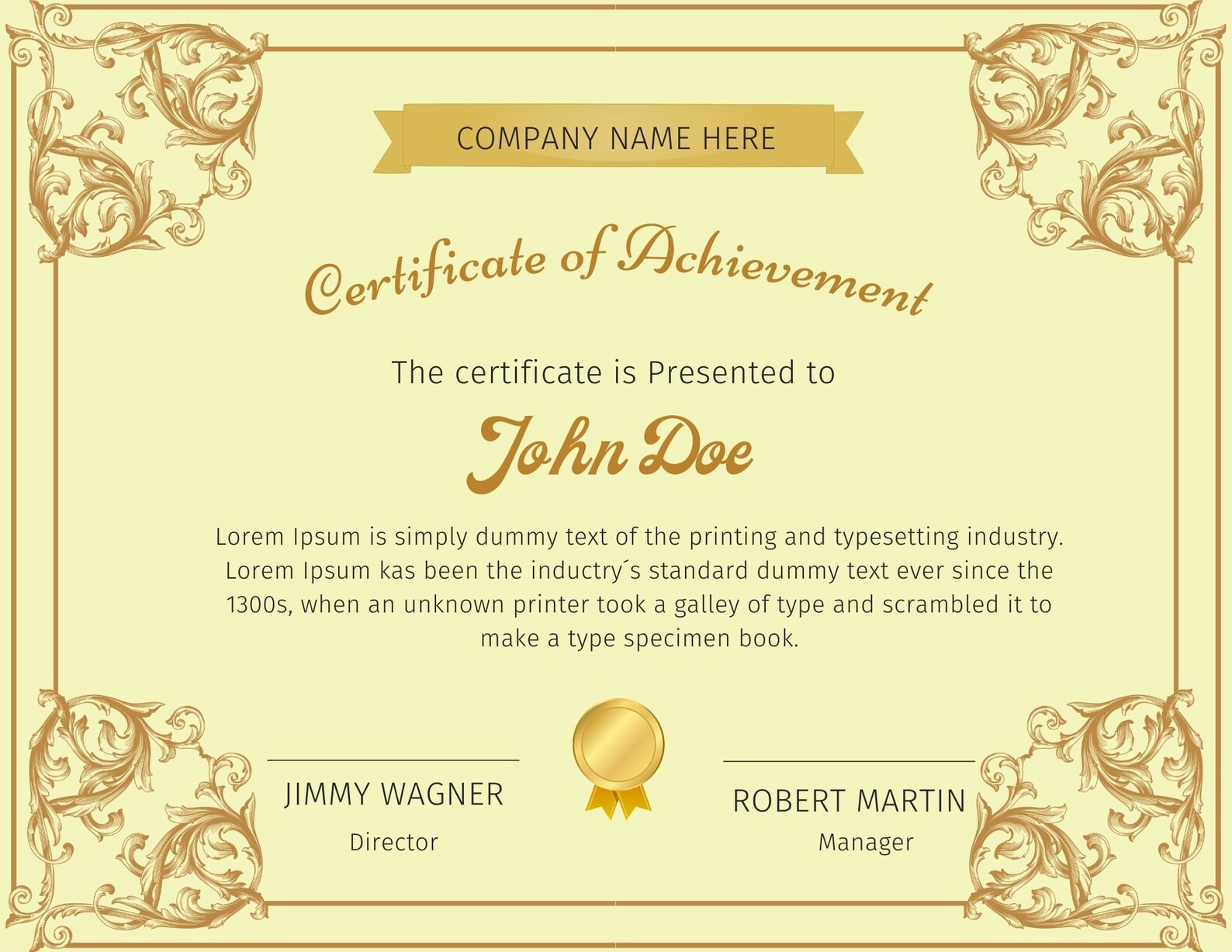 Editable Certificate of Achievement Template. Award Template. - Etsy