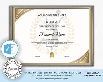 Editable Soccer Sports Certificate Template With Photo. Award. - Etsy