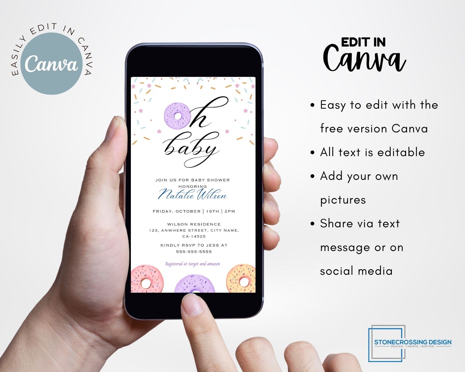 Digital Baby Shower Invitation, Electronic Baby Shower E-vite, Baby ...