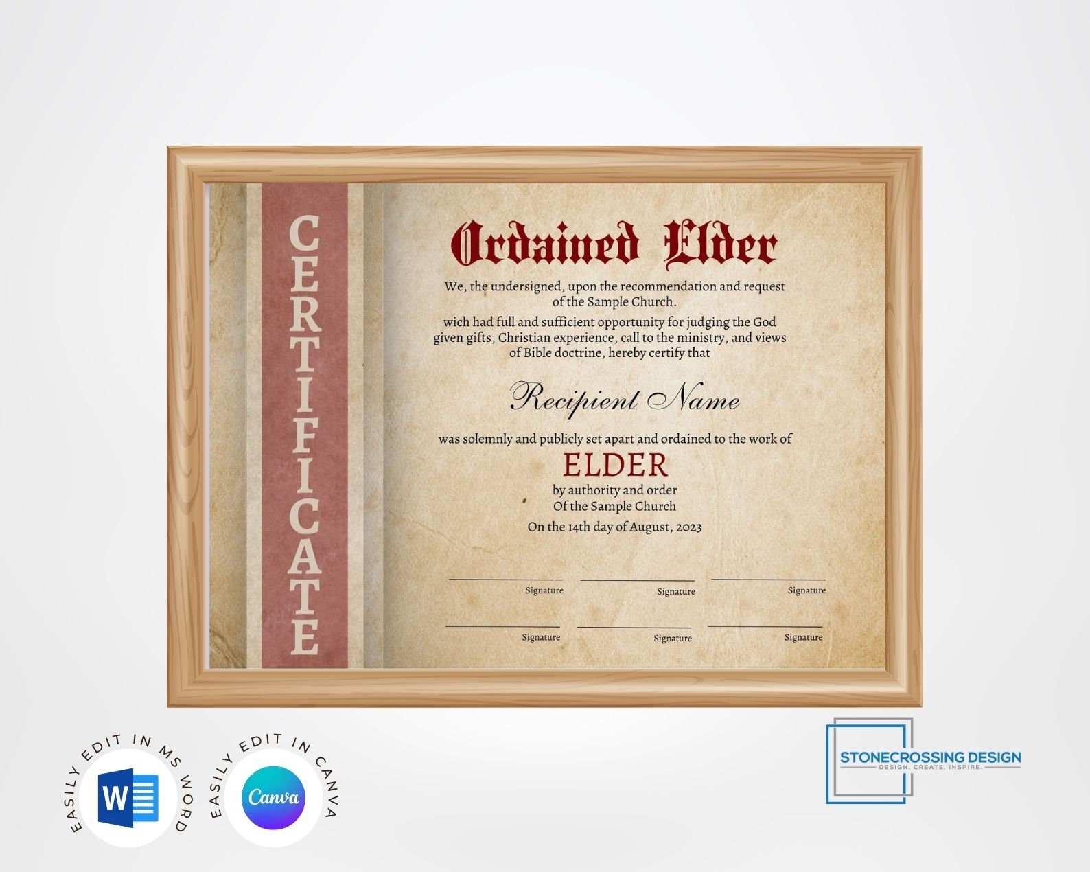 Editable Certificate of Ordination Template. Ordained Minister ...
