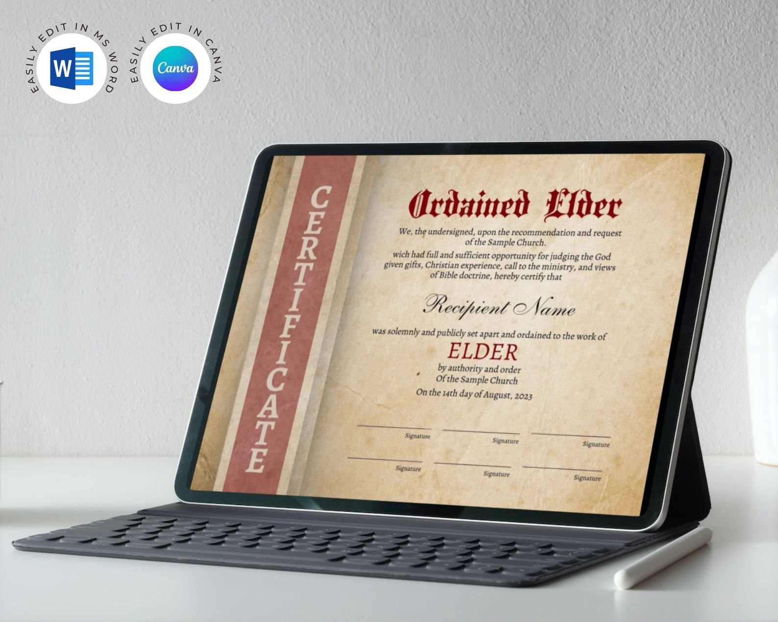 Editable Certificate of Ordination Template. Ordained Minister ...