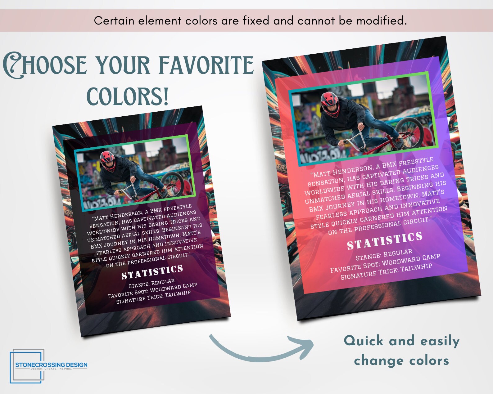 Boys BMX Trading Card Template | Trading Card Template | Canva Template ...
