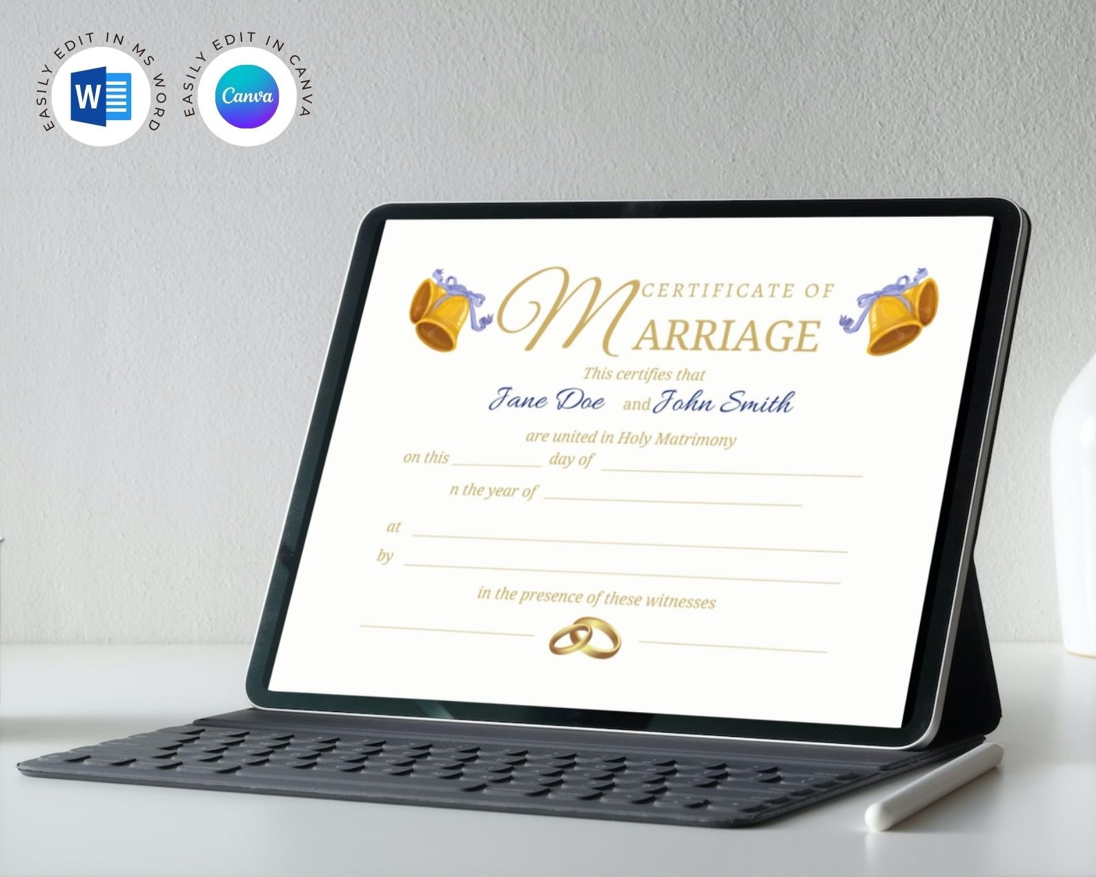 Editable Certificate of Marriage Template. Marriage License. Printable ...