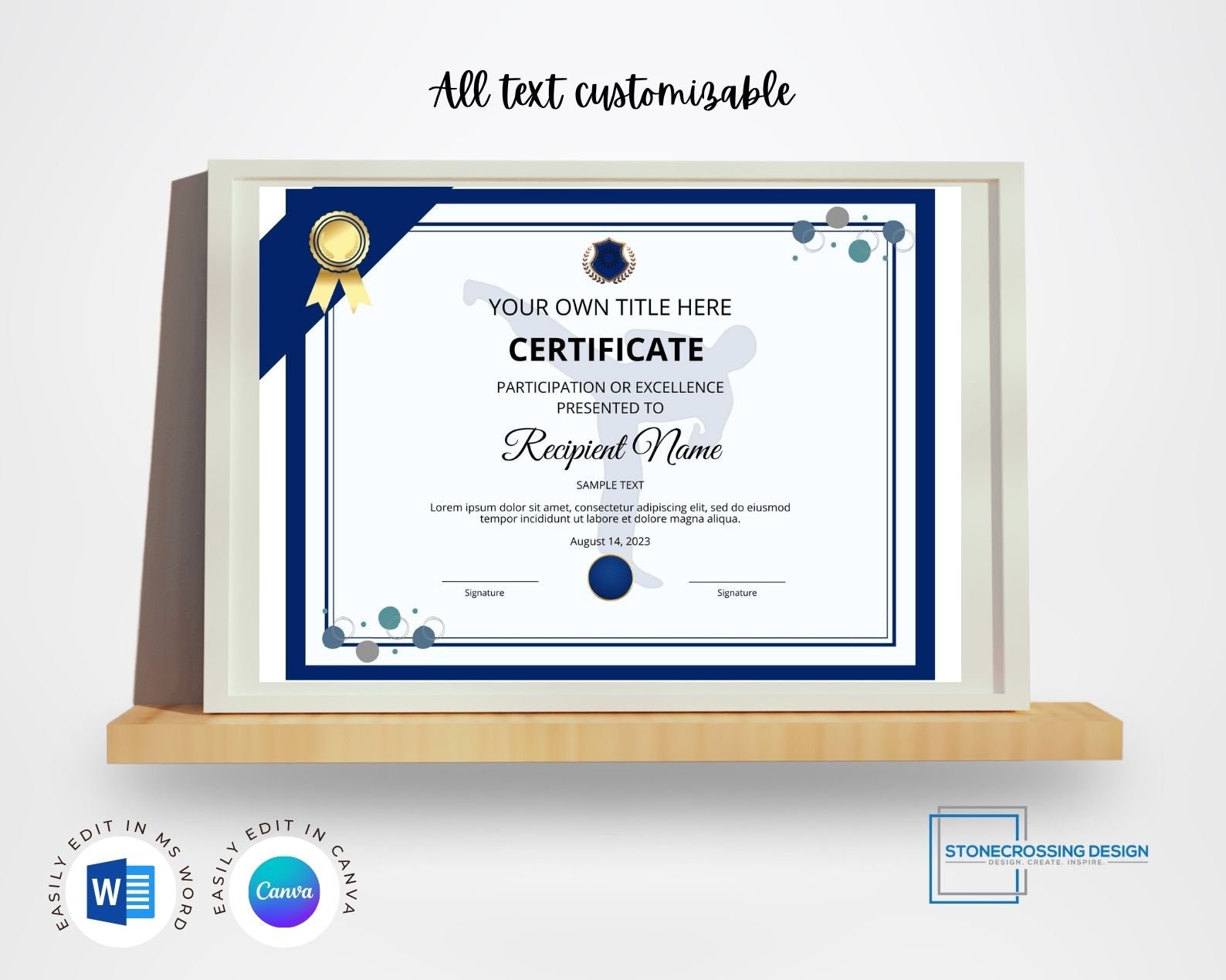 Editable Karate Martial Arts Certificate Template With Photo. Award ...