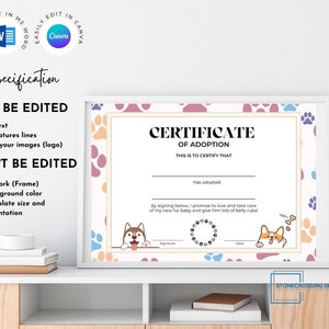 Editable Certificate of Adoption Template. Adoption Certificate ...