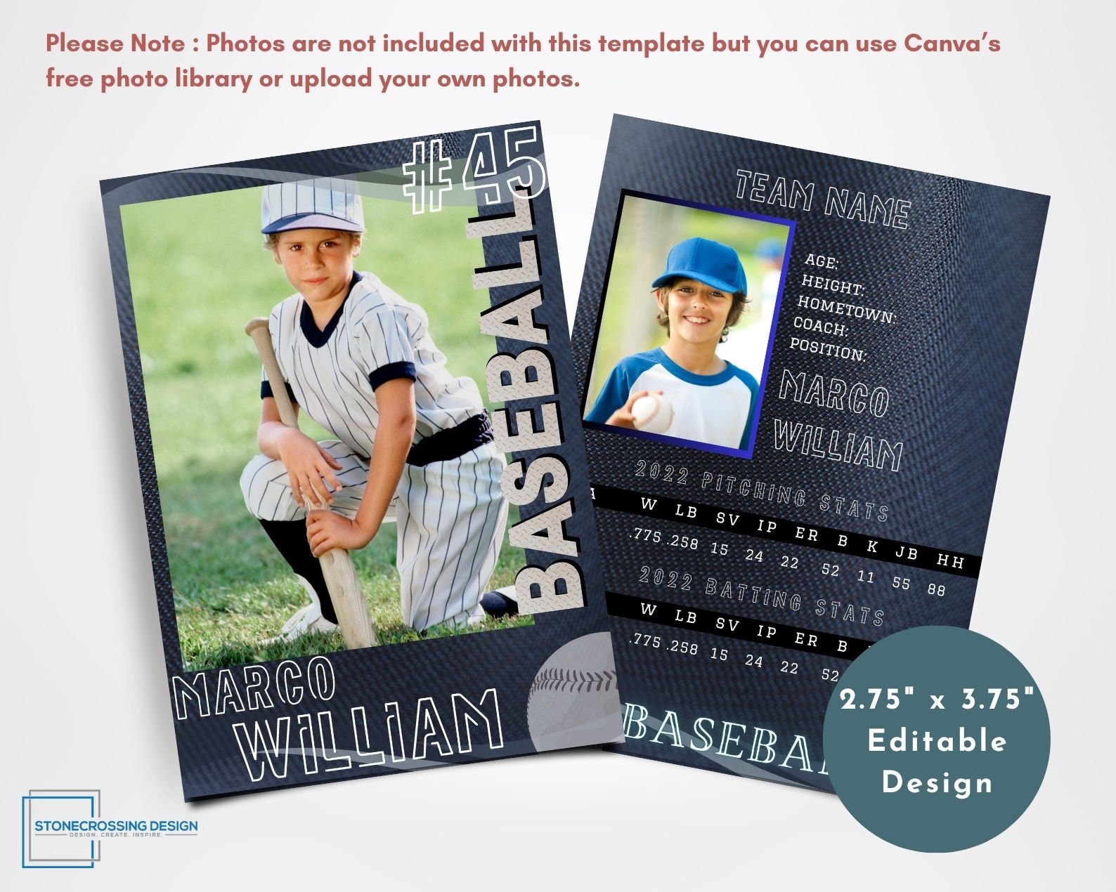 Baseball Trading Card Template Trading Card Template Canva Template ...