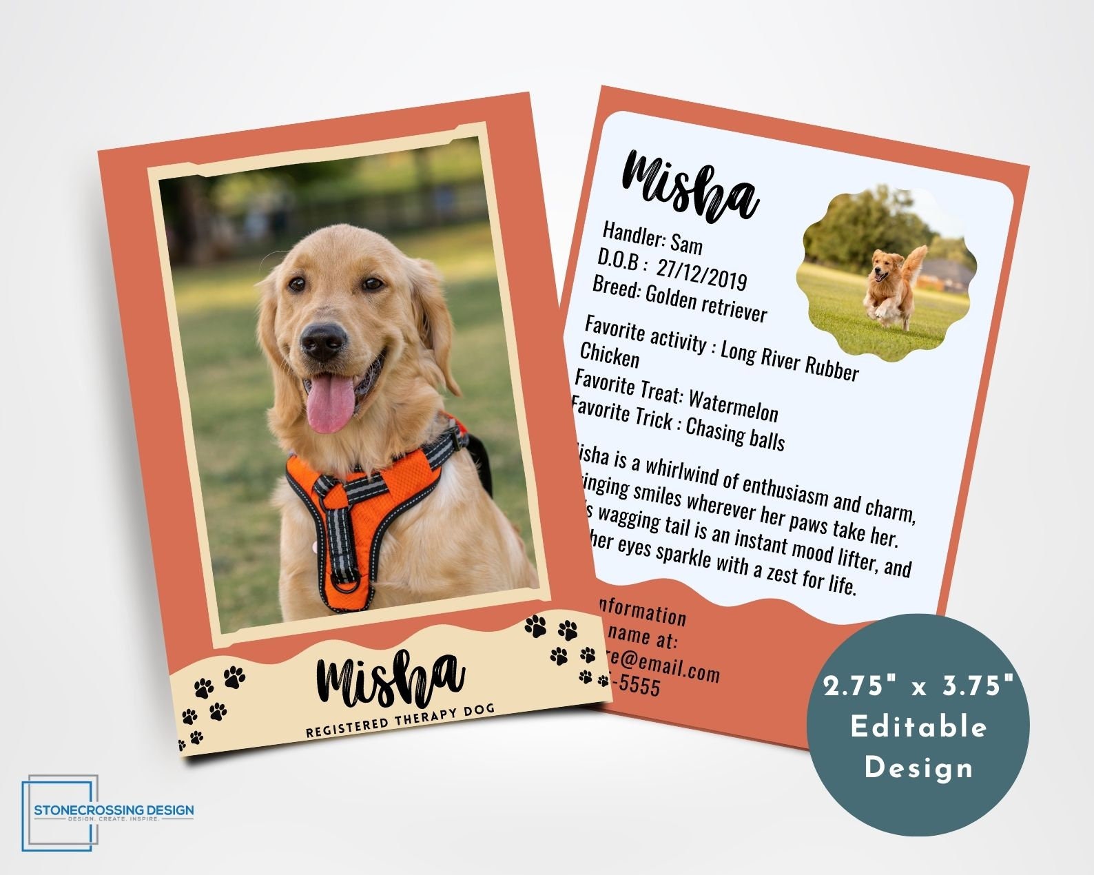 Dog Trading Card Template | Trading Card Template | Canva Template ...