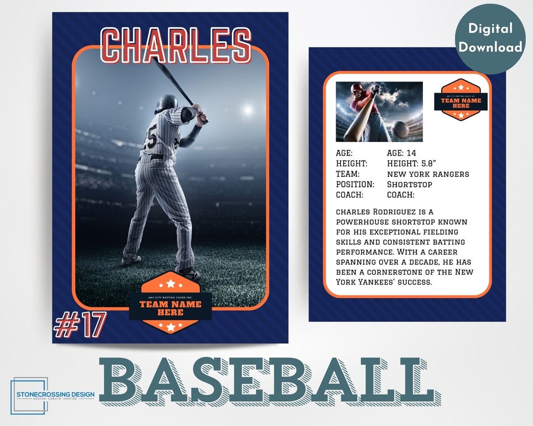 Baseball Trading Card Template | Trading Card Template | Canva Template ...