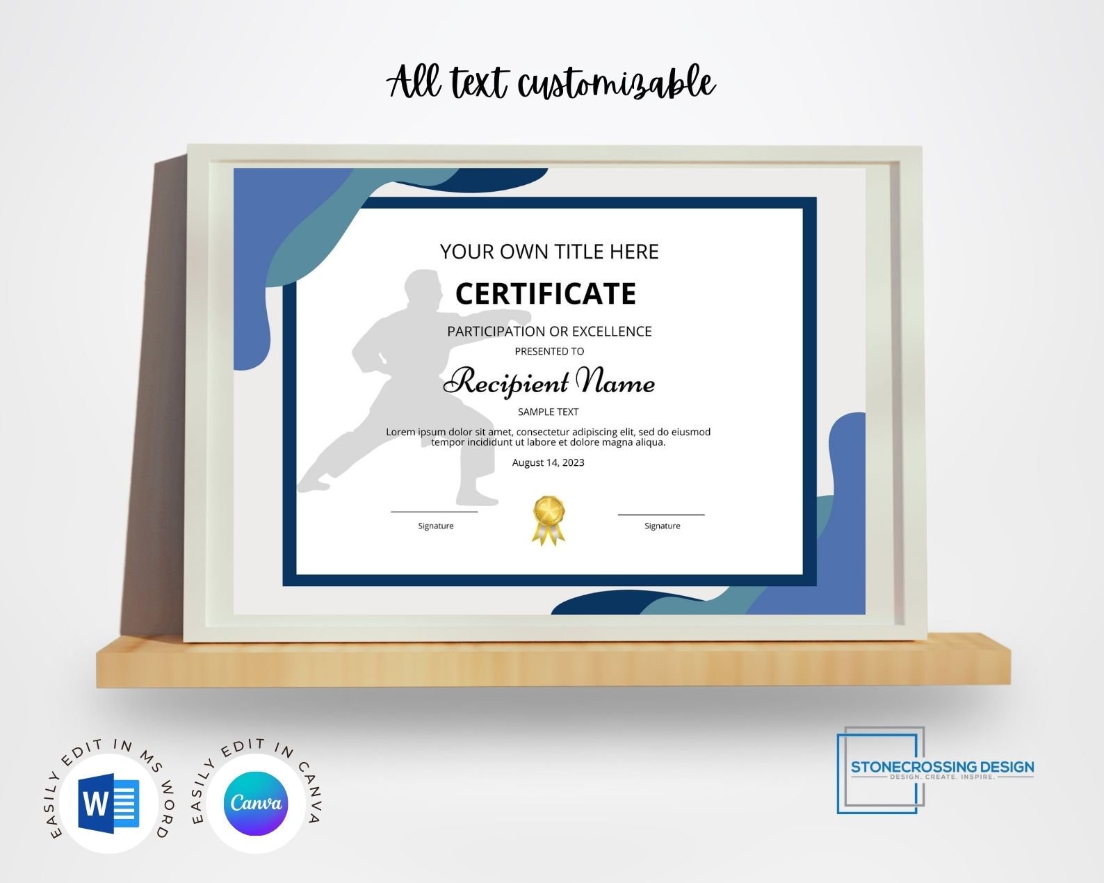 Editable Karate Martial Arts Certificate Template With Photo. Award ...