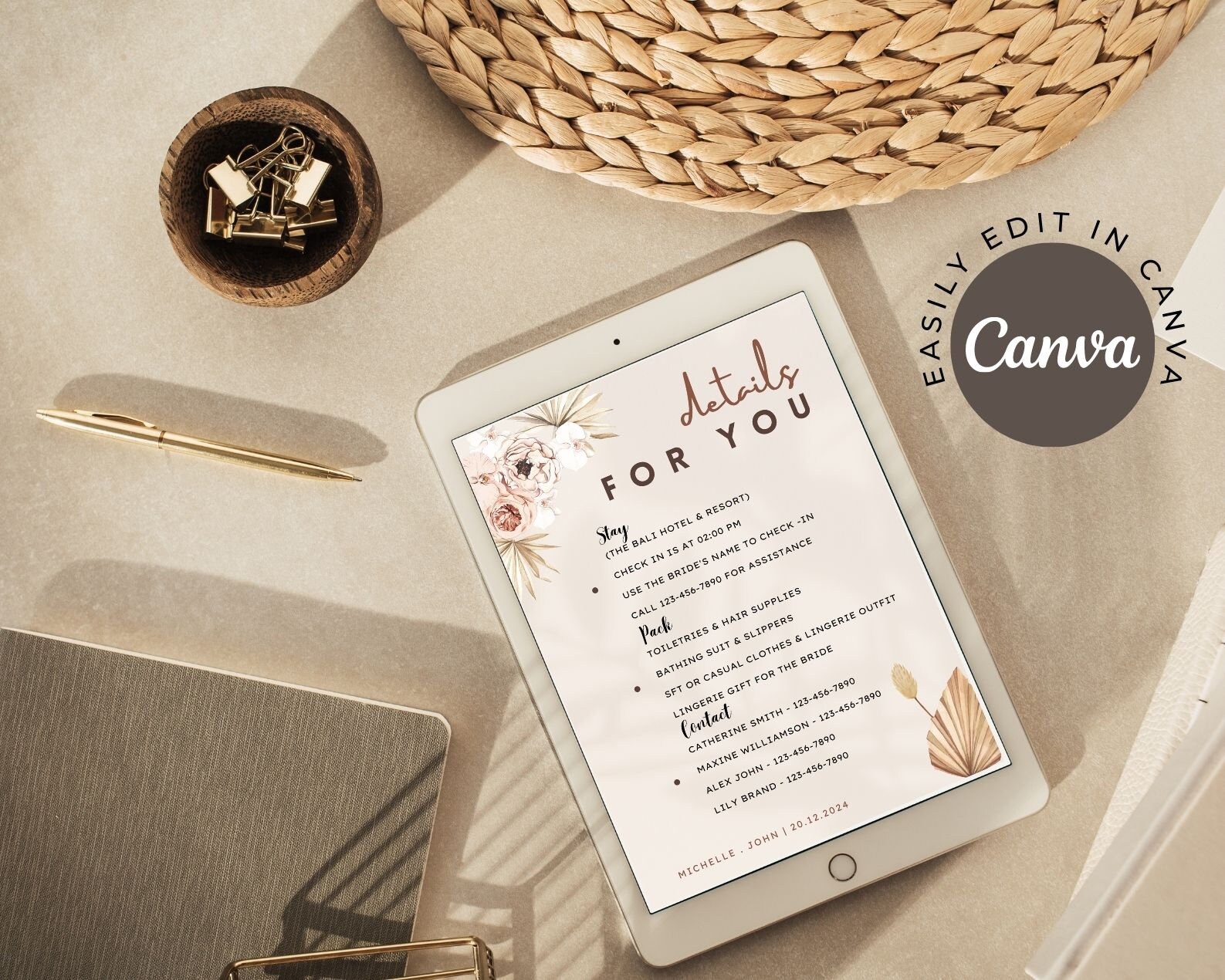 Digital Modern Weekend Events Itinerary Template for Phone & Tablet ...