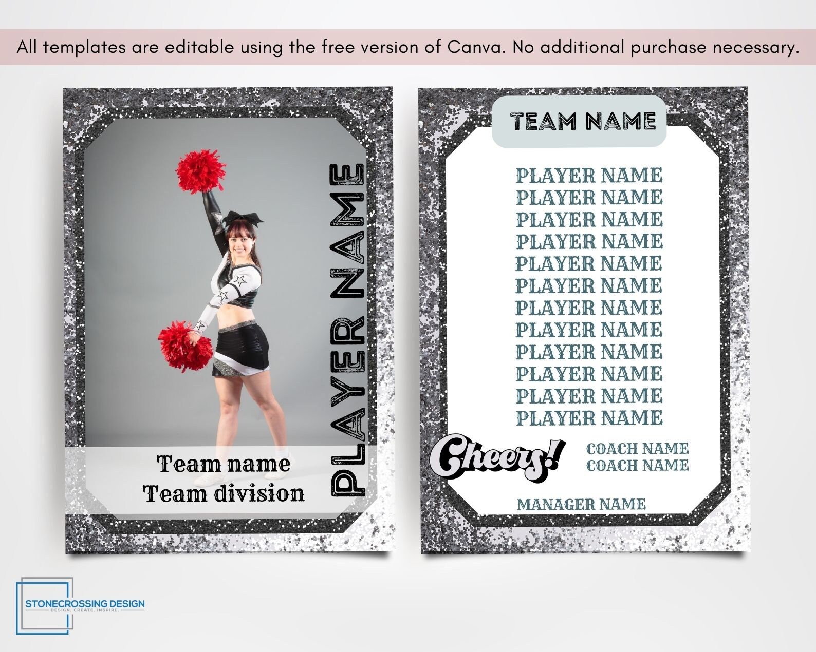 Cheerleading Trading Card Template Trading Card Template Canva Template ...
