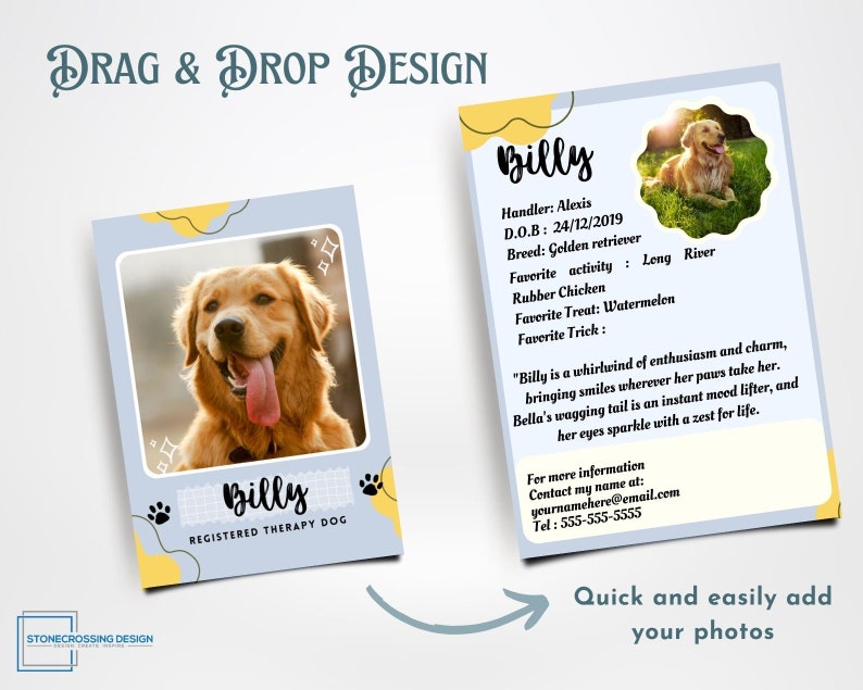 Dog Trading Card Template | Trading Card Template | Canva Template ...