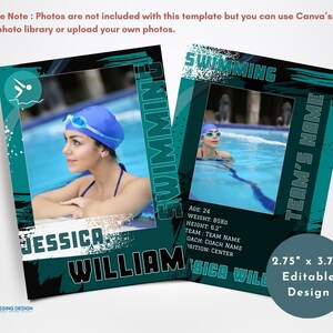 Swimming Trading Card Template | Trading Card Template | Canva Template ...