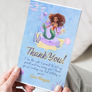 Mermaid Thank You Card Template - Express Gratitude With Underwater ...