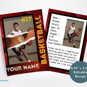 Basketball Trading Card Template | Trading Card Template | Canva ...