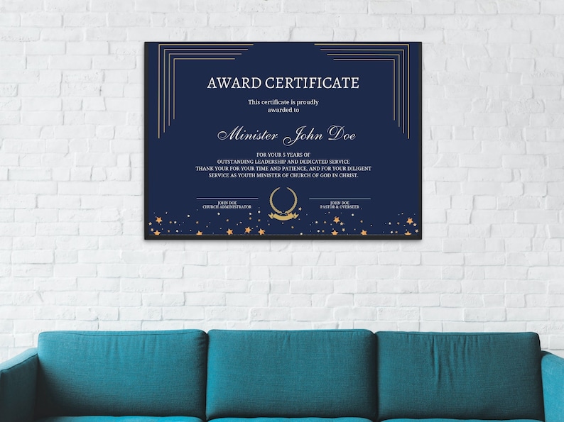 Editable Award Certificate. Recognizing Excellence and - Etsy