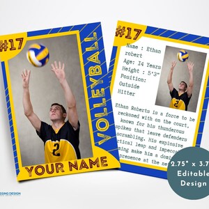 Volleyball Trading Card Template | Trading Card Template | Canva ...