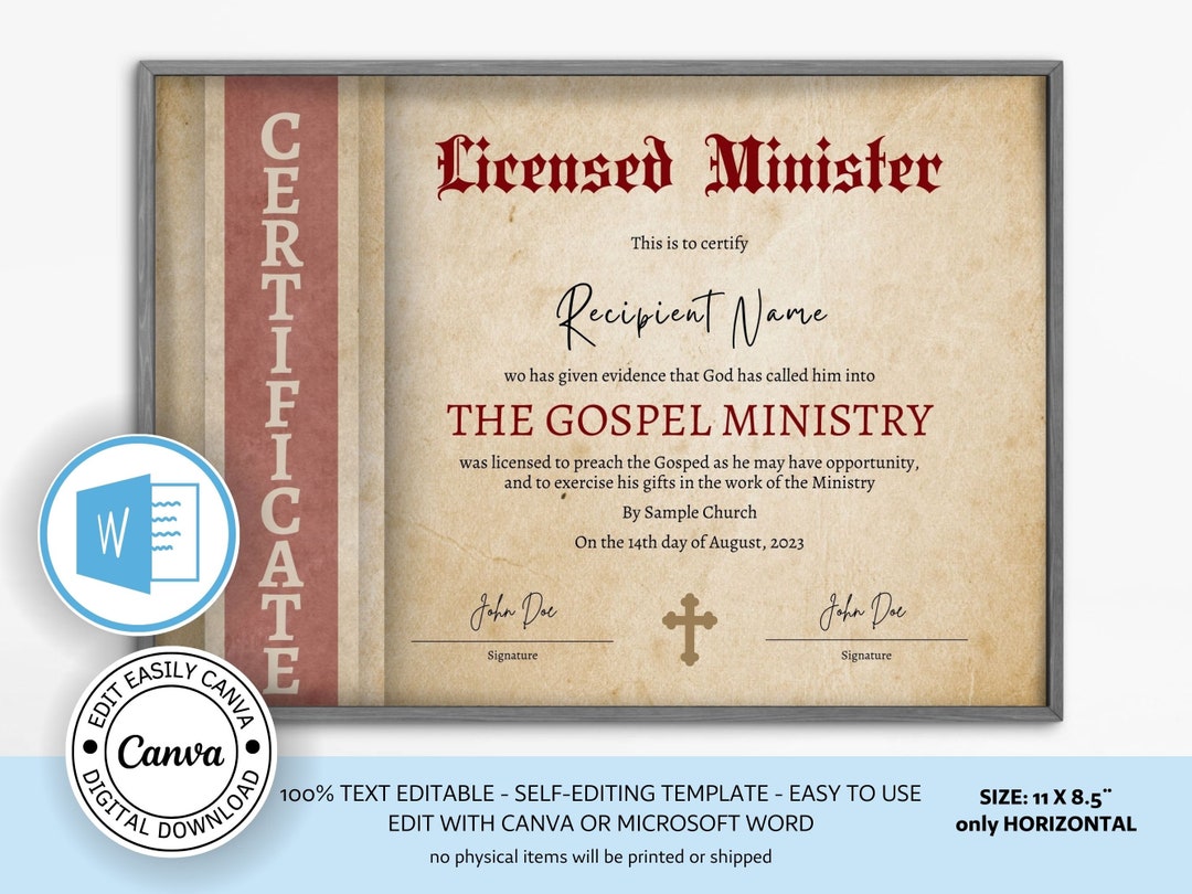 Editable Official Licensed Certificate. Validate Professional - Etsy