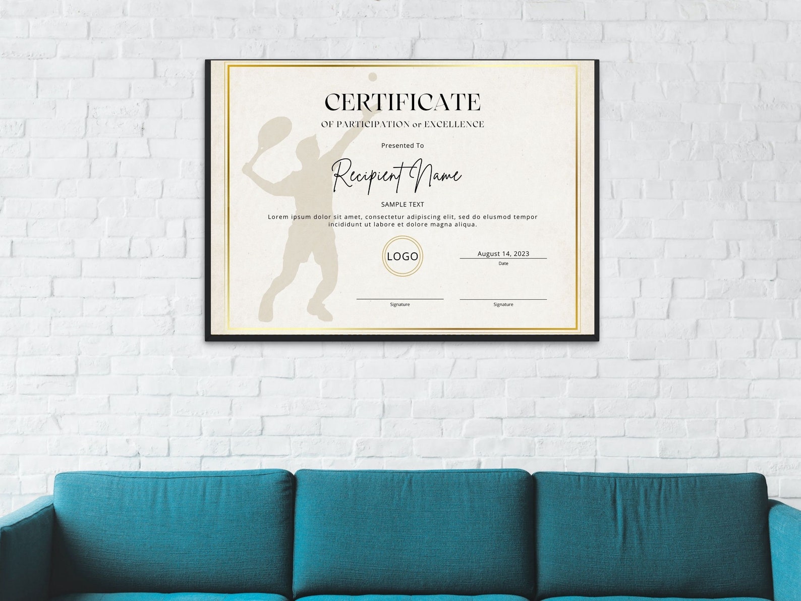 Editable Certificate of Participation or Excellence. Tennis - Etsy