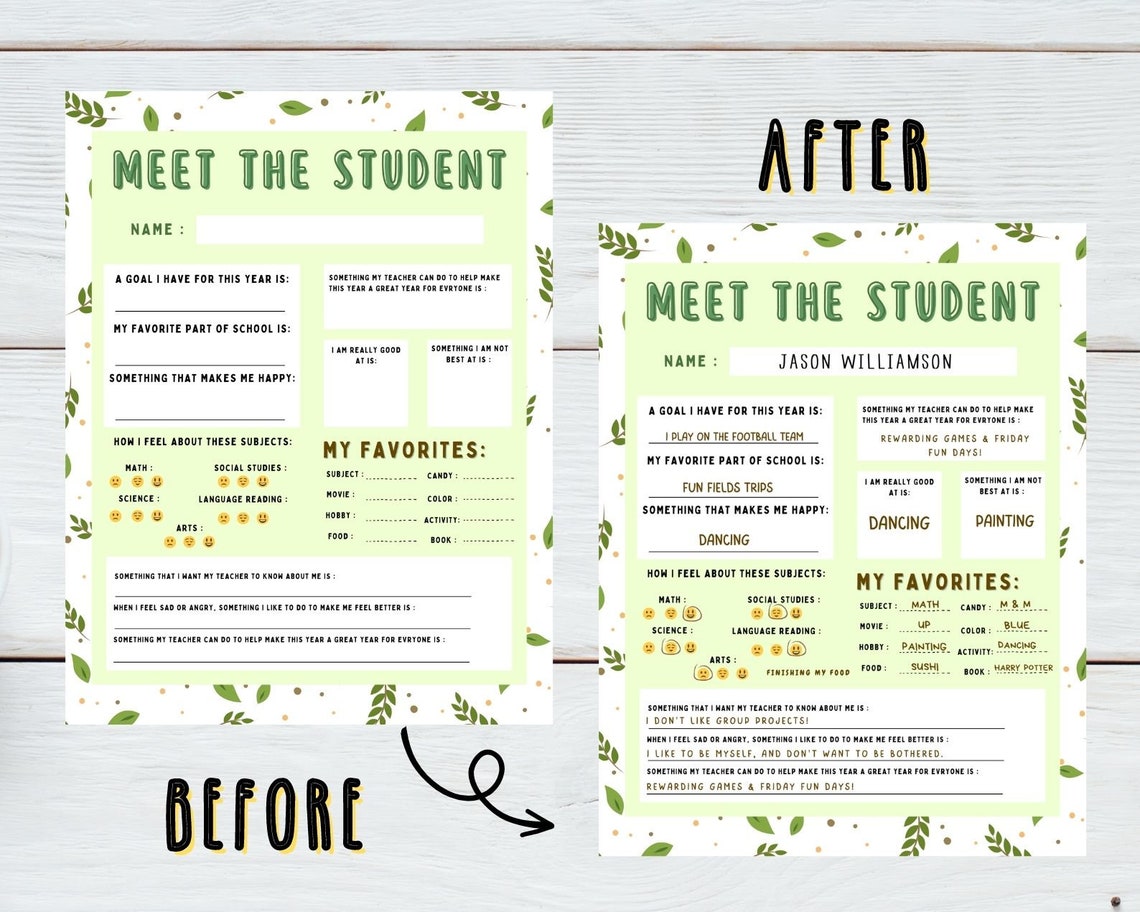 Editable Template for Meet the Student. Welcome Letter to School. First ...