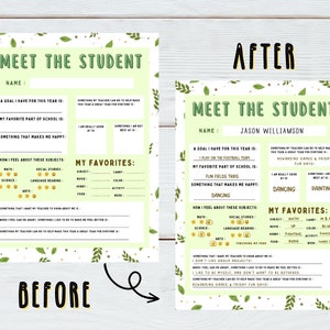 Editable Template for Meet the Student. Welcome Letter to School. First ...
