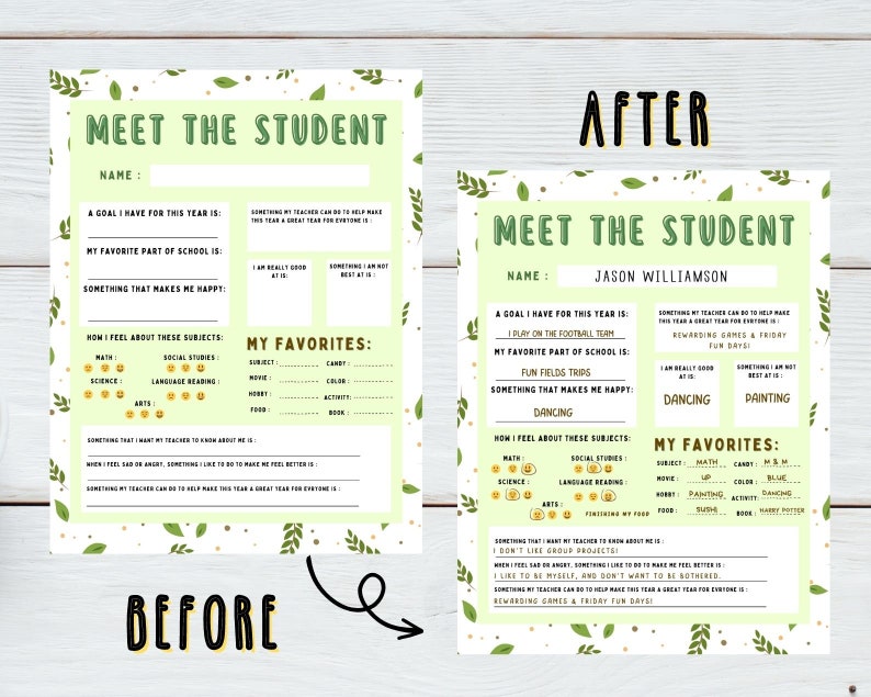 Editable Template for Meet the Student. Welcome Letter to School. First ...