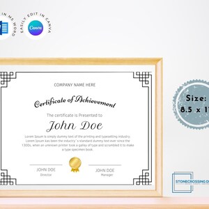 Editable Certificate of Achievement Template. Award Template. Printable ...
