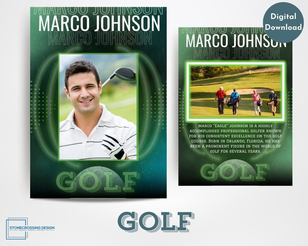 Golf Trading Card Template | Trading Card Template | Canva Template ...