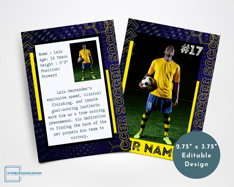 Soccer Trading Card Template | Trading Card Template | Canva Template ...