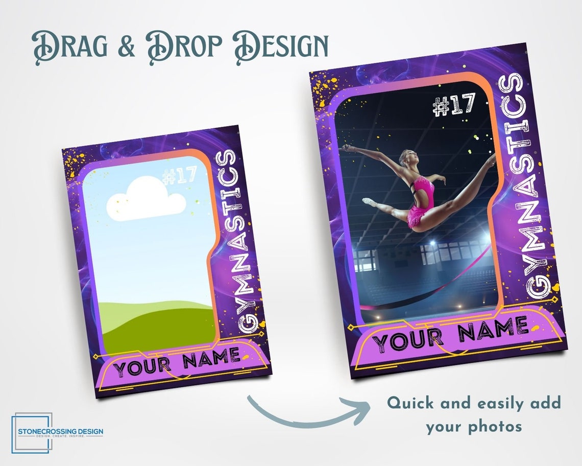 Gymnastics Trading Card Template Trading Card Template Canva Template ...