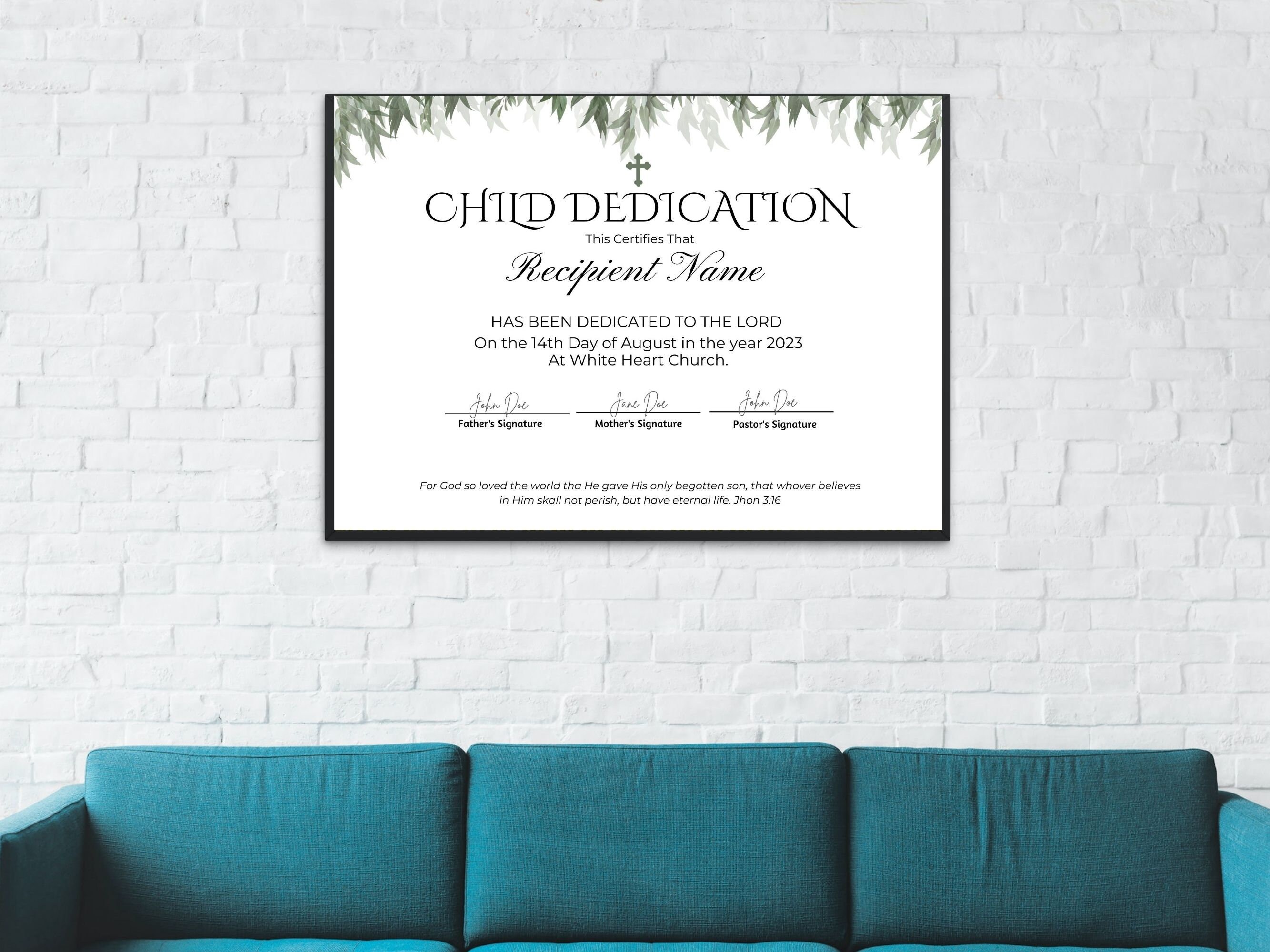 Editable Certificate of Child Dedication Template. Child - Etsy UK