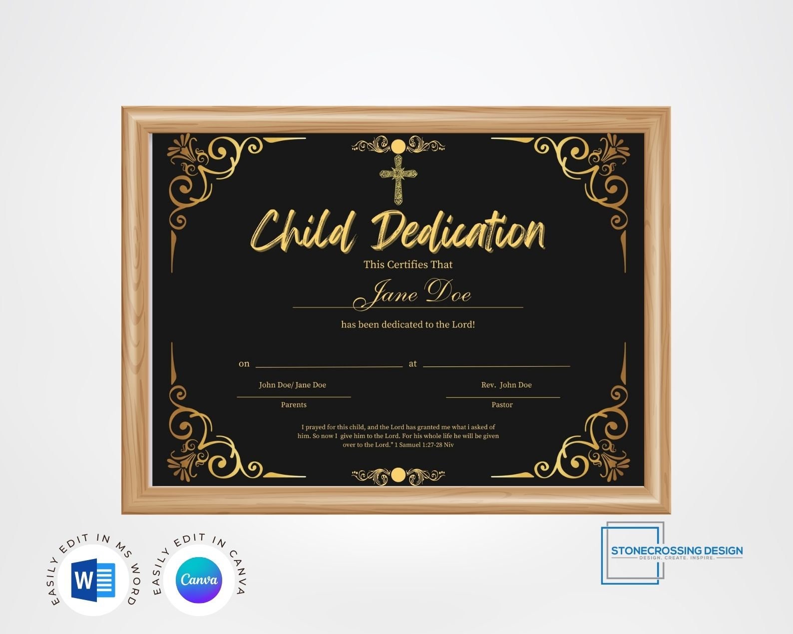 Editable Certificate of Child Dedication Template. Child Dedication ...