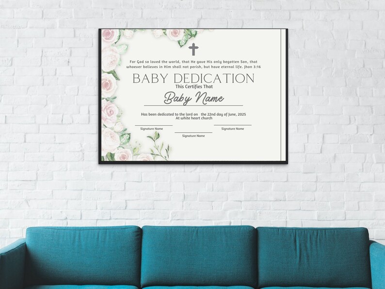 Editable Baby Dedication Template. Baptism. Printable - Etsy