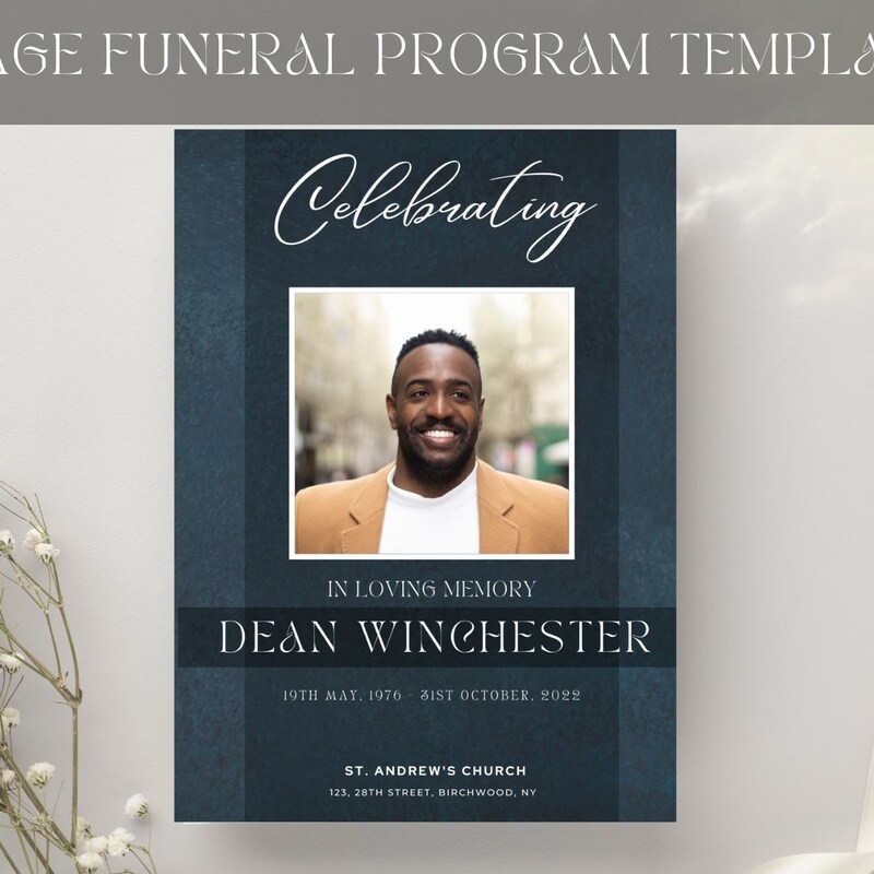 Obituary Template Design - Etsy