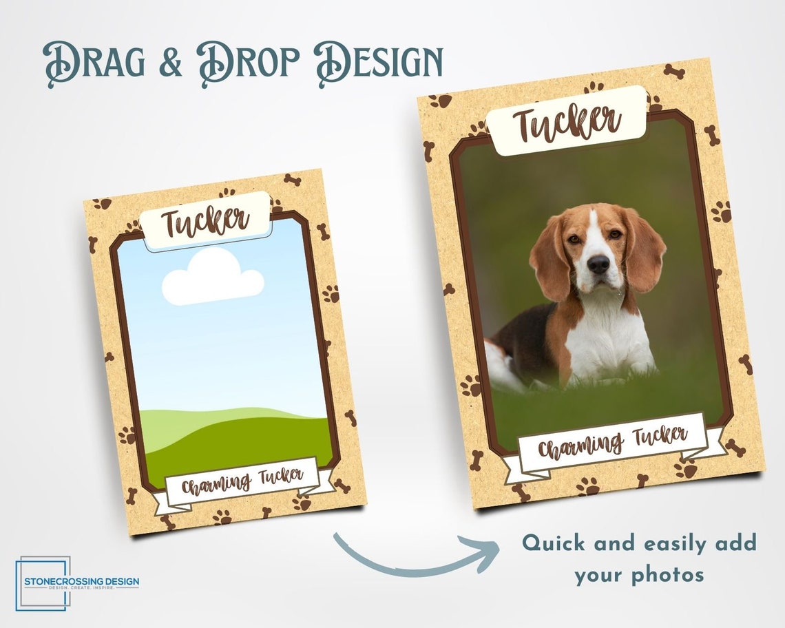 Dog Trading Card Template | Trading Card Template | Canva Template ...