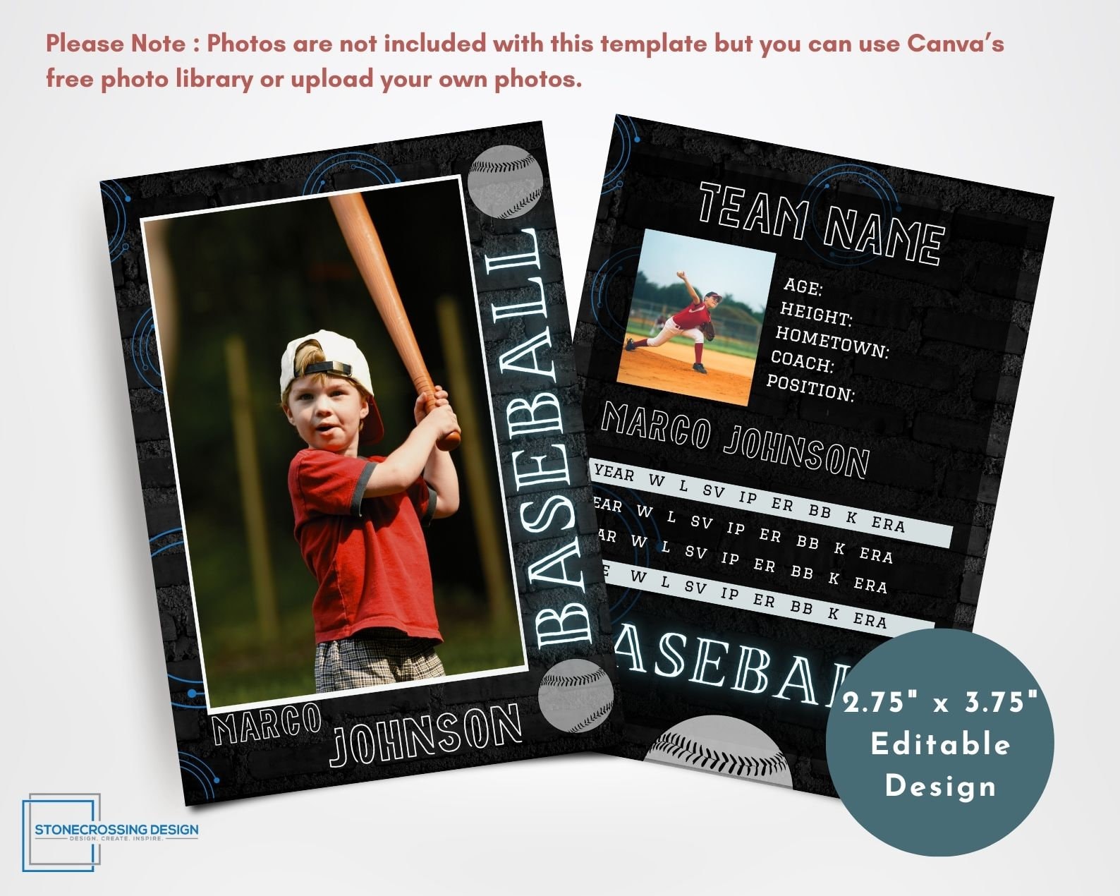 Baseball Trading Card Template | Trading Card Template | Canva Template ...